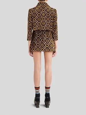 Etro Geometric-printed Buttoned Cropped Jacket
