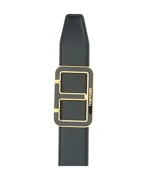 TOM FORD Logo Buckle Leather Belt