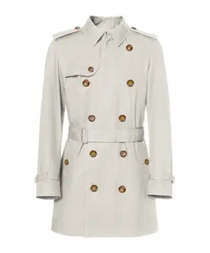 Burberry Double Breasted Belted Trench Coat - No