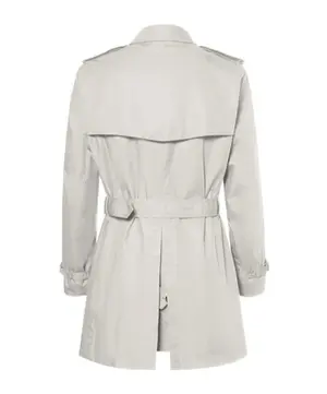 Burberry Double Breasted Belted Trench Coat - White