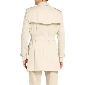 Burberry Double Breasted Belted Trench Coat - White