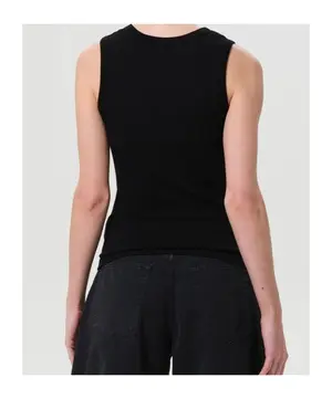 AGOLDE Poppy Ribbed Sleeveless Tank Top - Black
