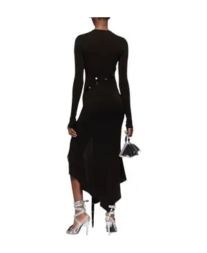 Attico Asymmetric Convertible Long-sleeved Midi Dress