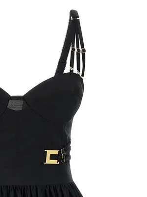 Elisabetta Franchi Corset Mini Dress With Puffy Skirt