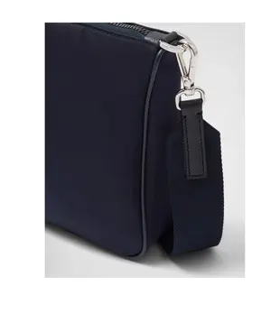Prada Re-nylon And Saffiano Leather Shoulder Bag - Blue