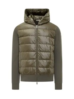 Moncler Quilted Down Zip Hooded Jacket - Green