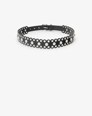 Isabel Marant Étoile Studded Leather Belt - Black/silver