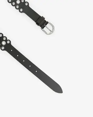 Isabel Marant Étoile Studded Leather Belt - Black/silver