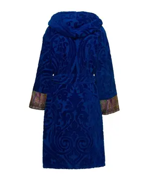 Etro New Tradition Hooded Paisley-print Bath Robe - Blue