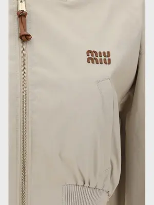 Miu Miu Cropped Zipped Bomber Jacket