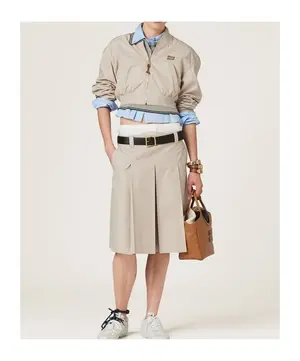 Miu Miu Cropped Zipped Bomber Jacket