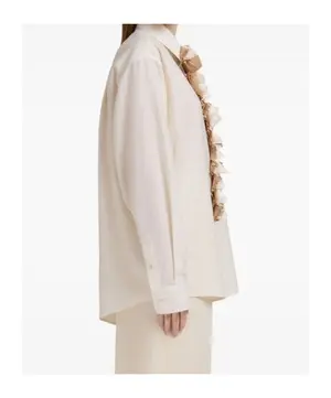 Marni Detachable Plastron Twill Shirt - Stonewhite