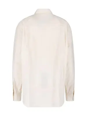 Marni Detachable Plastron Twill Shirt - Stonewhite