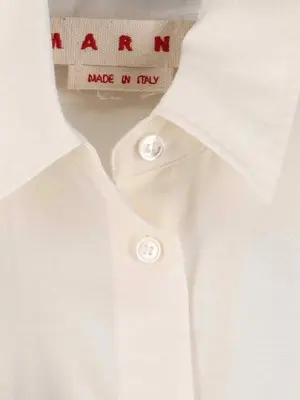 Marni Detachable Plastron Twill Shirt - Stonewhite