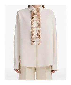 Marni Detachable Plastron Twill Shirt - Stonewhite