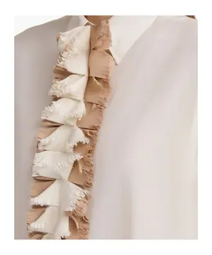Marni Detachable Plastron Twill Shirt - Stonewhite