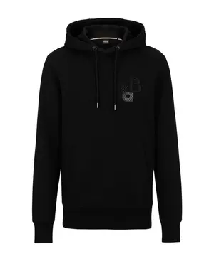 Hugo Boss Logo Embroidered Cotton Hoodie