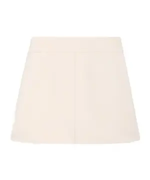 Celine Wool Silk Gabardine Trapeze Mini Skirt - Cream