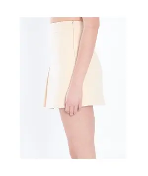 Celine Wool Silk Gabardine Trapeze Mini Skirt - Cream