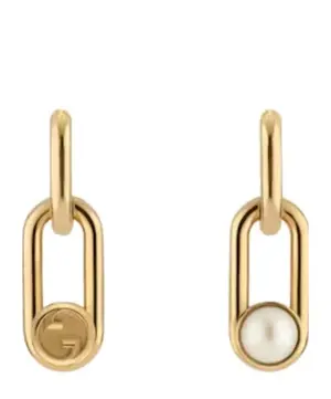 Gucci Brass And Pearl Dangle Earrings - Gold