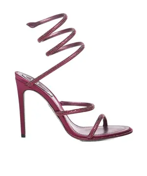 Rene Caovilla Embellished Stiletto Heeled Sandals - Red