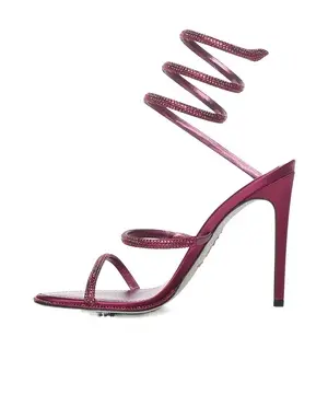 Rene Caovilla Embellished Stiletto Heeled Sandals - Red