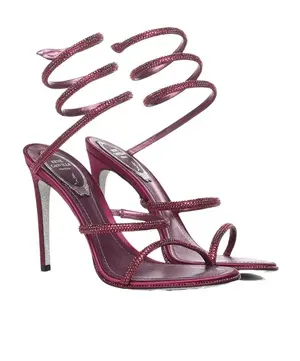 Rene Caovilla Embellished Stiletto Heeled Sandals - Red