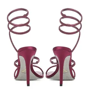 Rene Caovilla Embellished Stiletto Heeled Sandals - Red