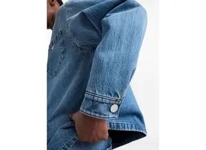 Prada Buttoned Logo Plaque Denim Shirt