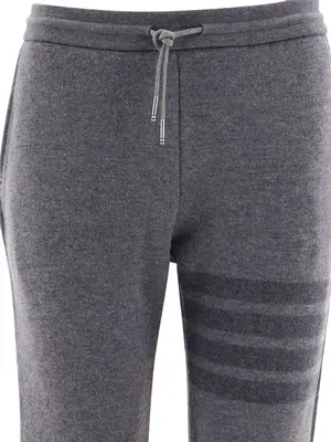 Thom Browne 4-bar Drawstring Joggers - Light Gray