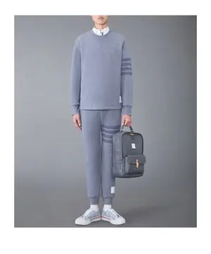 Thom Browne 4-bar Drawstring Joggers - Light Gray