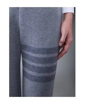Thom Browne 4-bar Drawstring Joggers - Light Gray