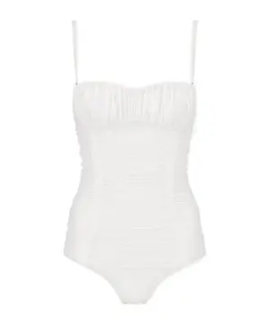 Dior Gathered One-piece Swimsuit - White
