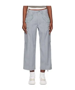 R13 Cropped Overalls - Gray