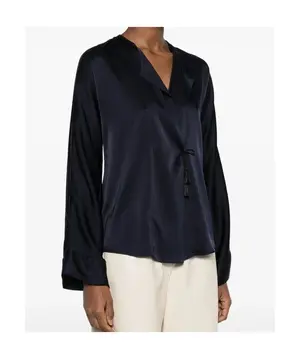 FORTE_FORTE V-neck Tassel Top - Notte
