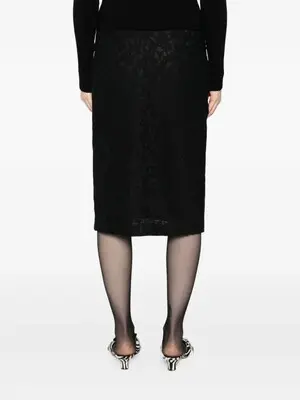 Blumarine Lace Midi Skirt - Black
