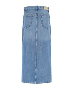 Givenchy Logo Patch Denim Skirt - Medium Blue