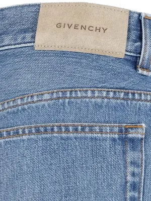 Givenchy Logo Patch Denim Skirt - Medium Blue