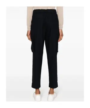 Peserico Cropped Track Pants With Turn-up Hem