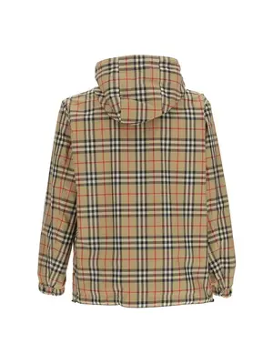 Burberry Vintage Checked Reversible Hooded Jacket - Nude