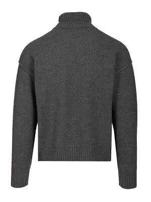 AMI Paris Heart Logo Turtleneck Sweater