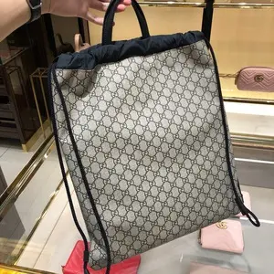 Gucci Wolf Alphabet Printed Drawstring Backpack