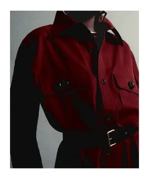 Saint Laurent Saharienne Oversized Shirt - Deep Red