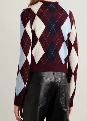 Khaite Charli Cardigan With Diamond Check Pattern