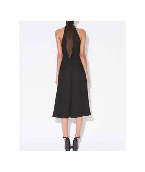 Alaïa Halterneck Floral Appliqué Midi Dress