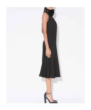 Alaïa High-neck Sleeveless Midi Dress