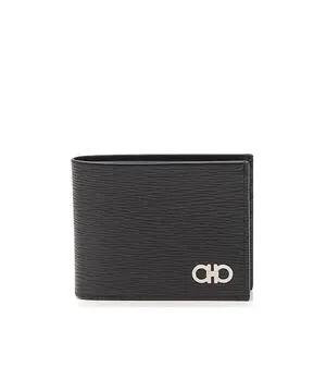 FERRAGAMO Gancini Bi-fold Wallet - Black