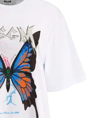 MSGM Butterfly Print Short Sleeve T-shirt - Black