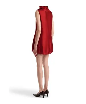 Khaite Daria Turtleneck Sleeveless Dress - Red