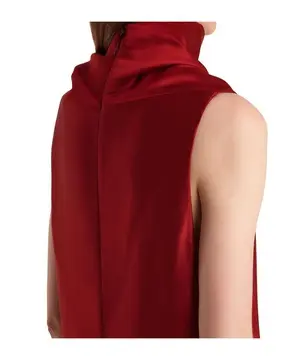 Khaite Daria Turtleneck Sleeveless Dress - Red
